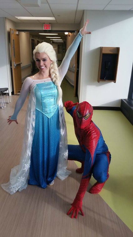 Elsa and Spiderman visit Sparrow Children's Center | UM Health-Sparrow